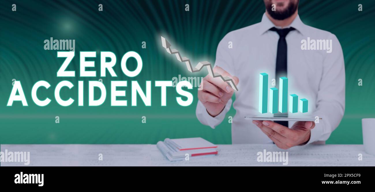 Writing displaying text Zero Accidents, Business overview important ... Writing displaying text Zero Accidents, Business overview important ...