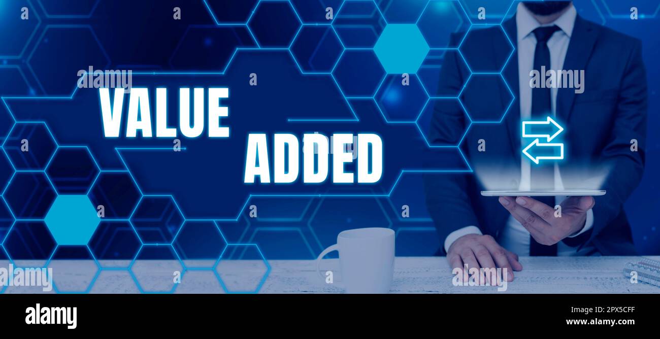 Inspiration showing sign Value Added, Business idea the extra value ...