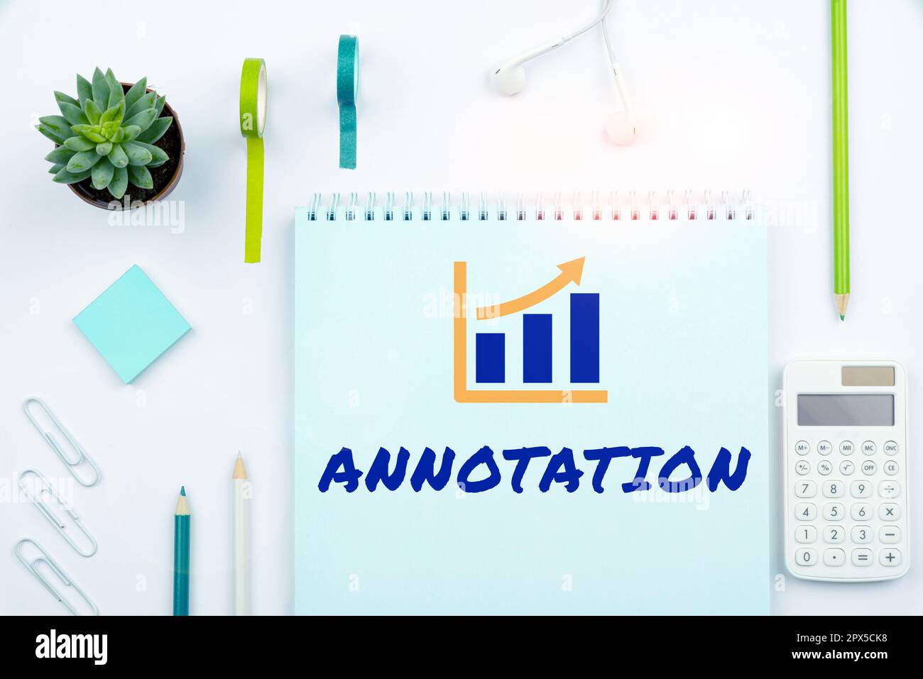 Hand writing sign Annotation, Business approach note added by way of comment or explanation ...