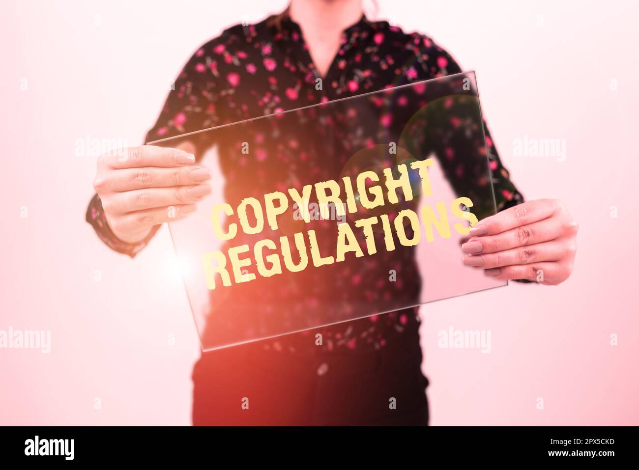 Text showing inspiration Copyright Regulations, Word Written on body of ...