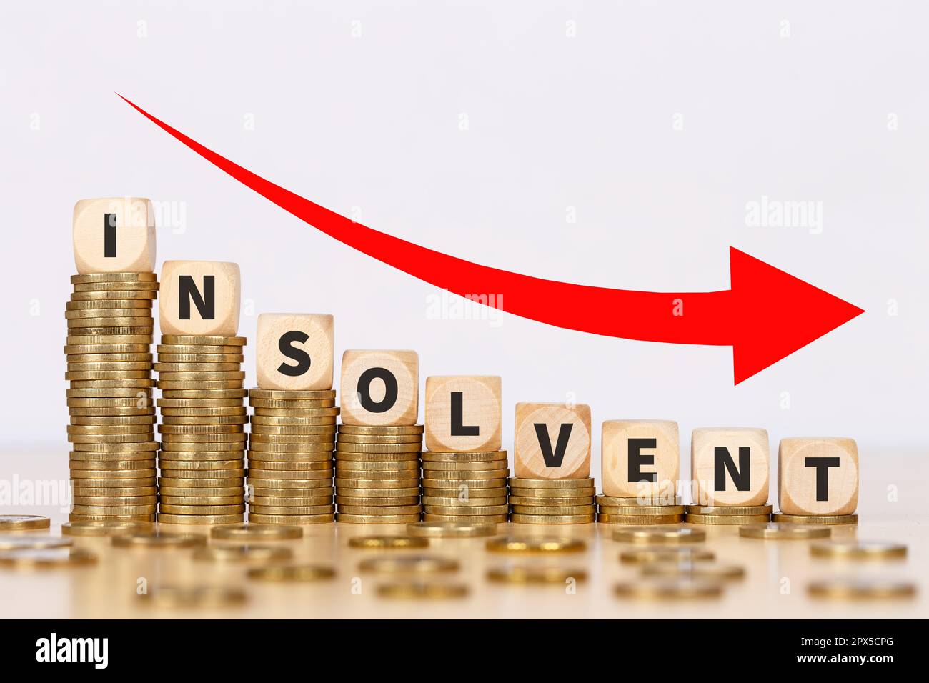 Insolvent symbolic photo insolvency bankrupt depts money finance and ...