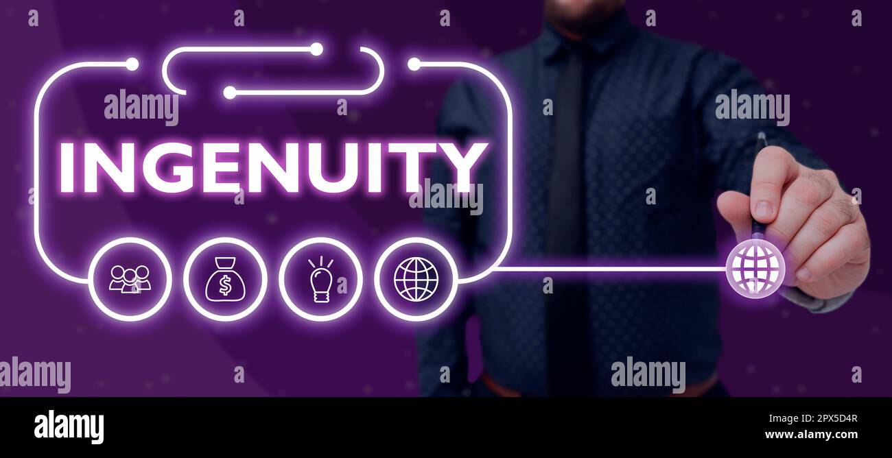 Writing displaying text Ingenuity, Word for the quality of being clever ...