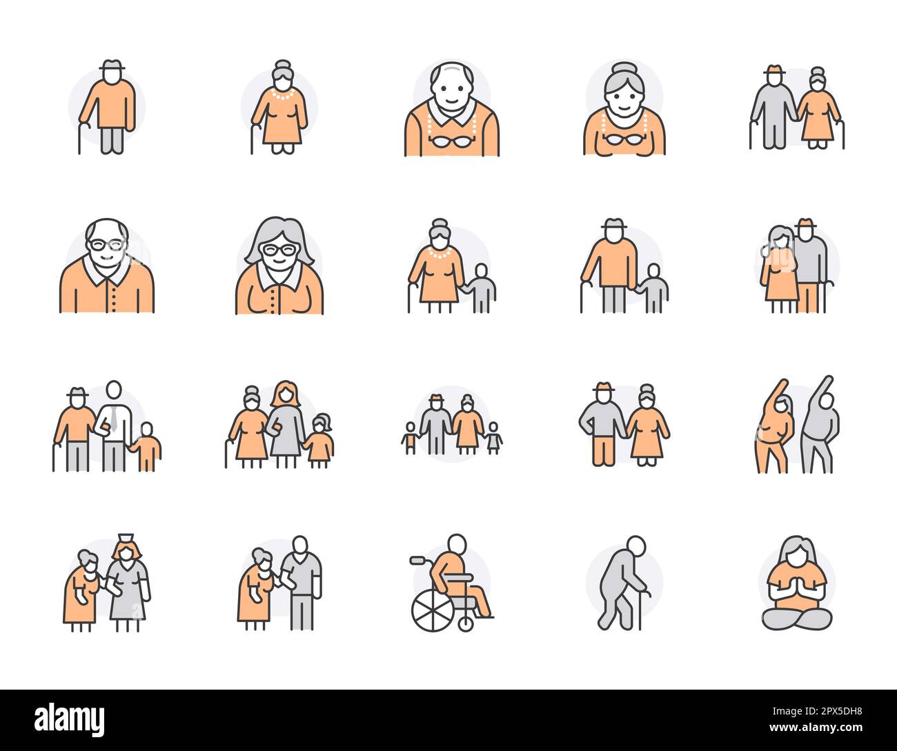 Exercising grandparents Stock Vector Images - Alamy