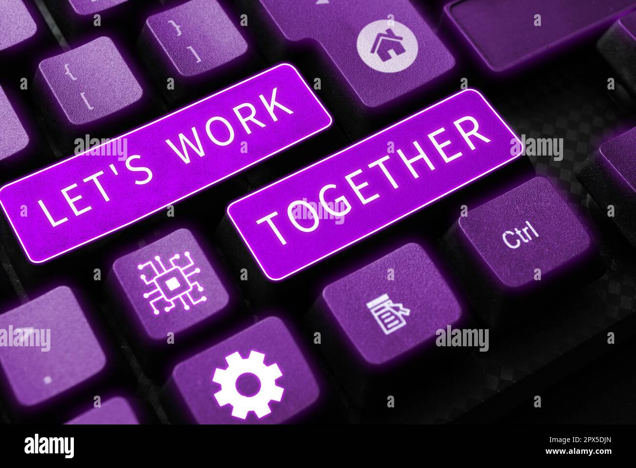 Text caption presenting Let's Work Together, Business approach Unite ...