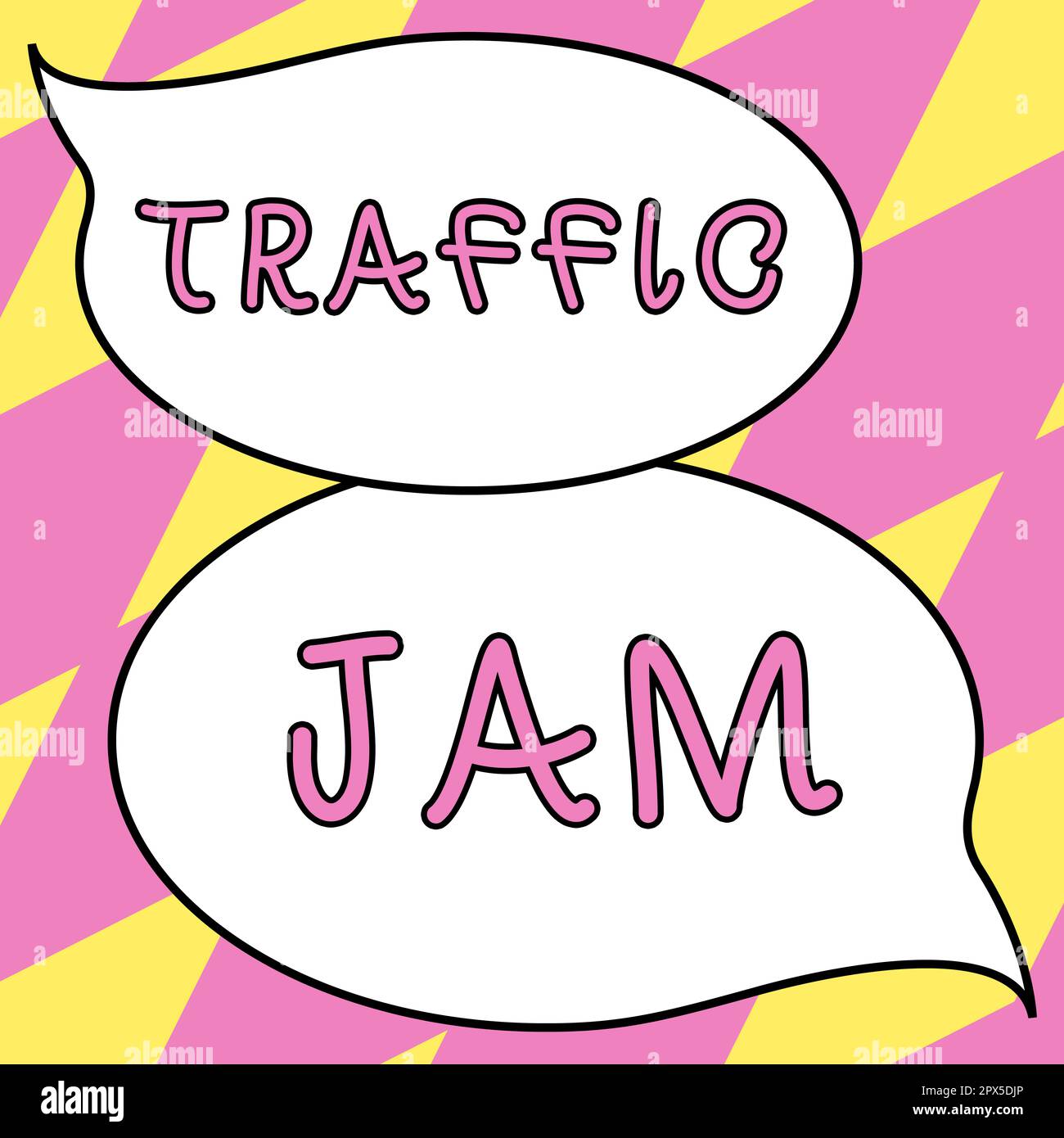 Text caption presenting Traffic Jam, Internet Concept a large number of ...