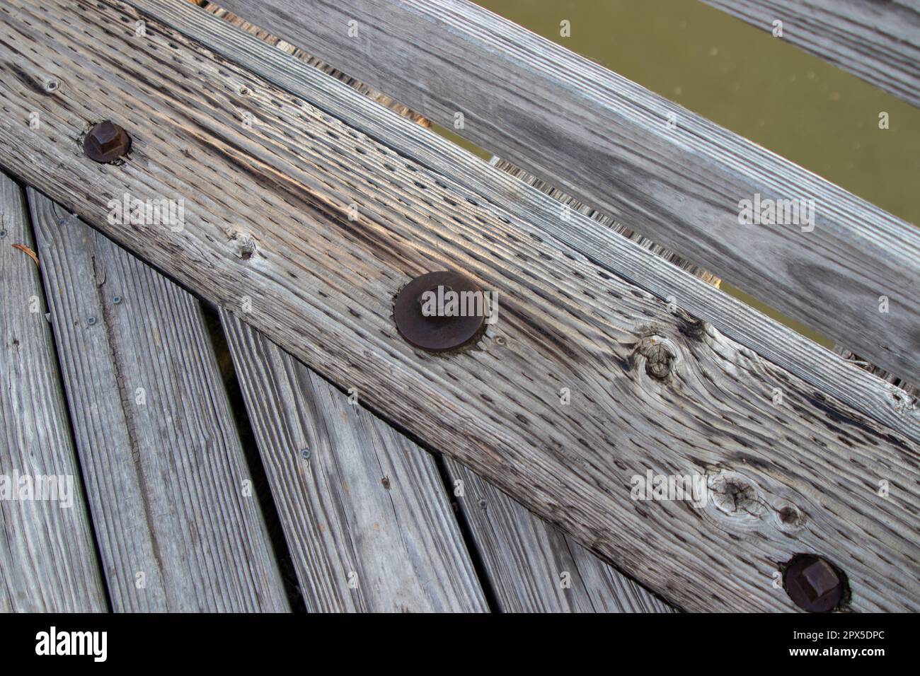 Wood bridge board bolts close up old . High quality photo Stock Photo ...