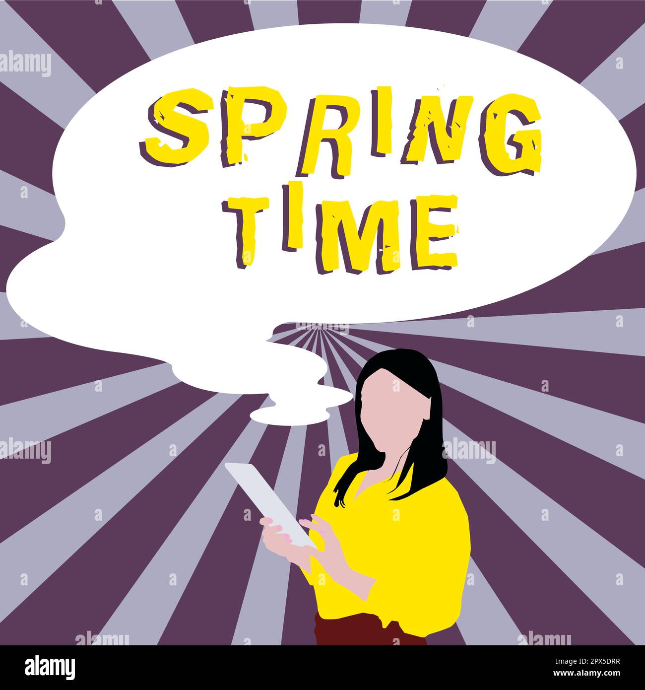 Sign displaying Spring Time, Word for temperate season of the year ...