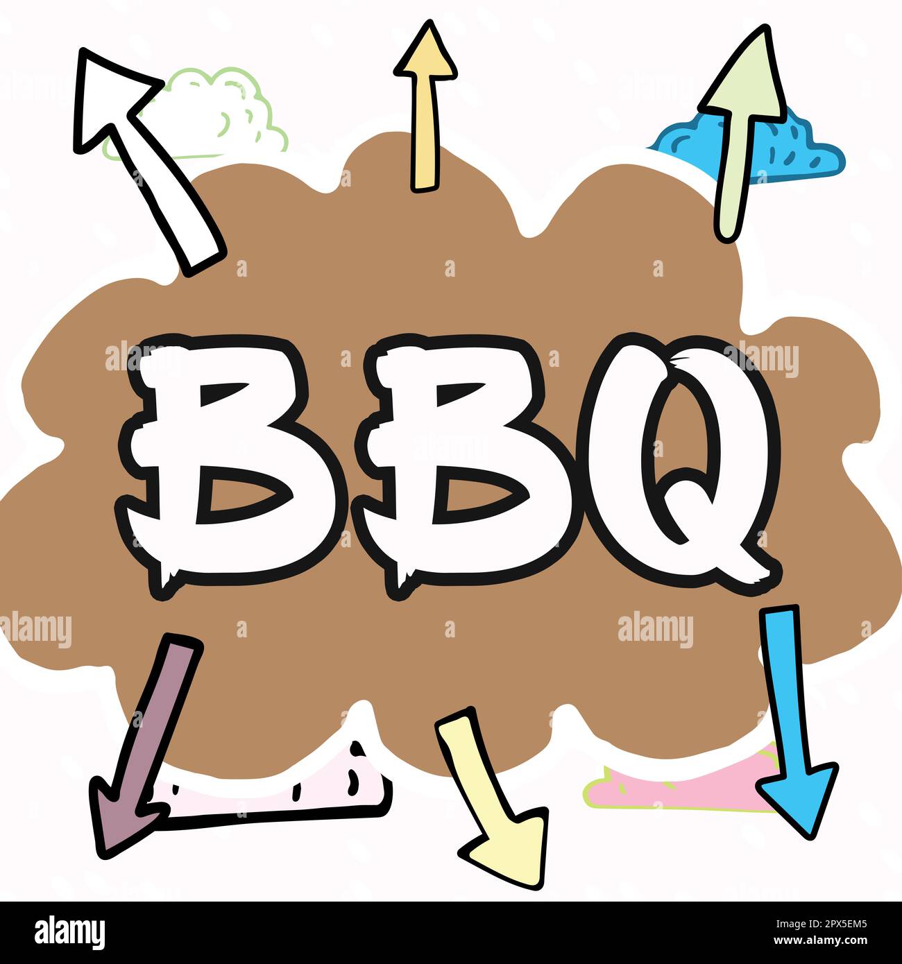 Text caption presenting Bbq, Word for usually done outdoors by smoking ...