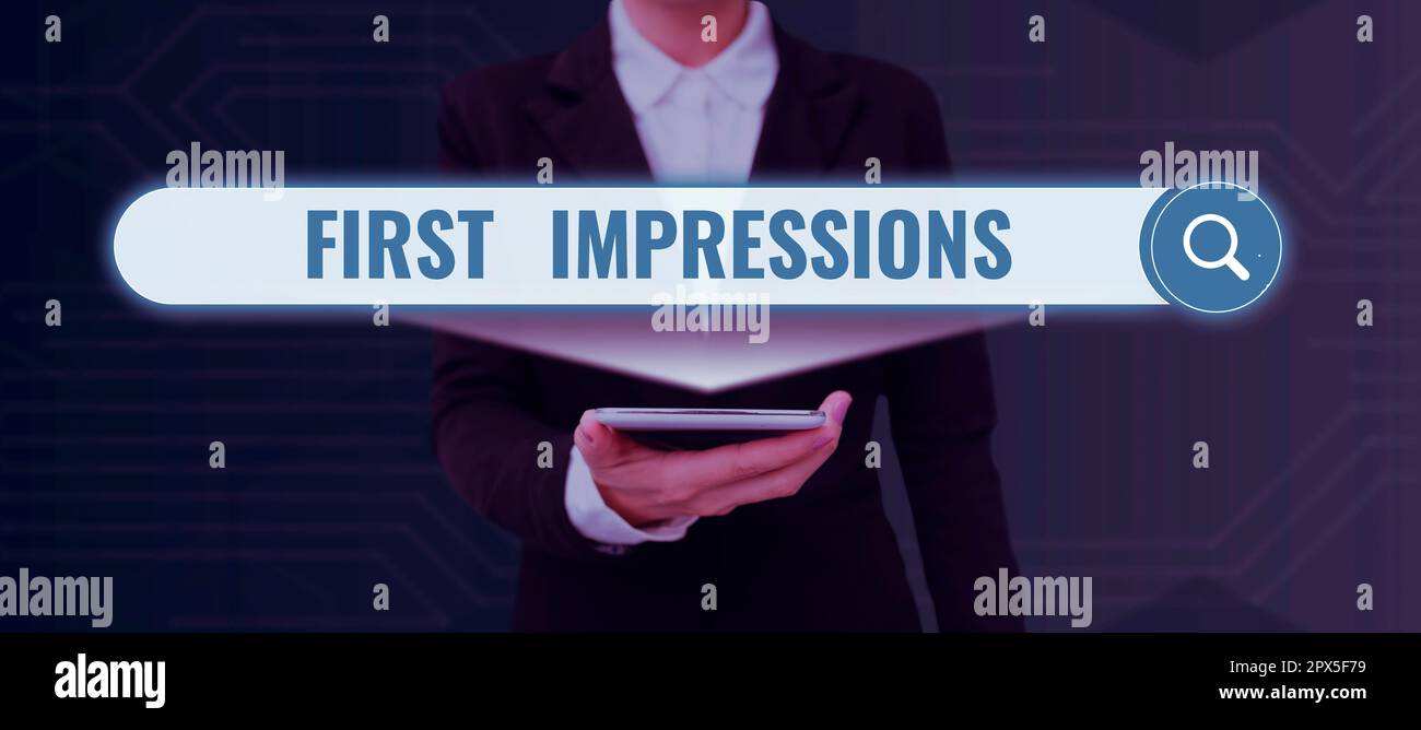 Conceptual caption First Impressions, Word Written on What a person ...