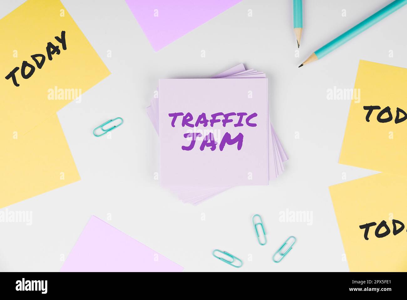 Text showing inspiration Traffic Jam, Word Written on a large number of ...