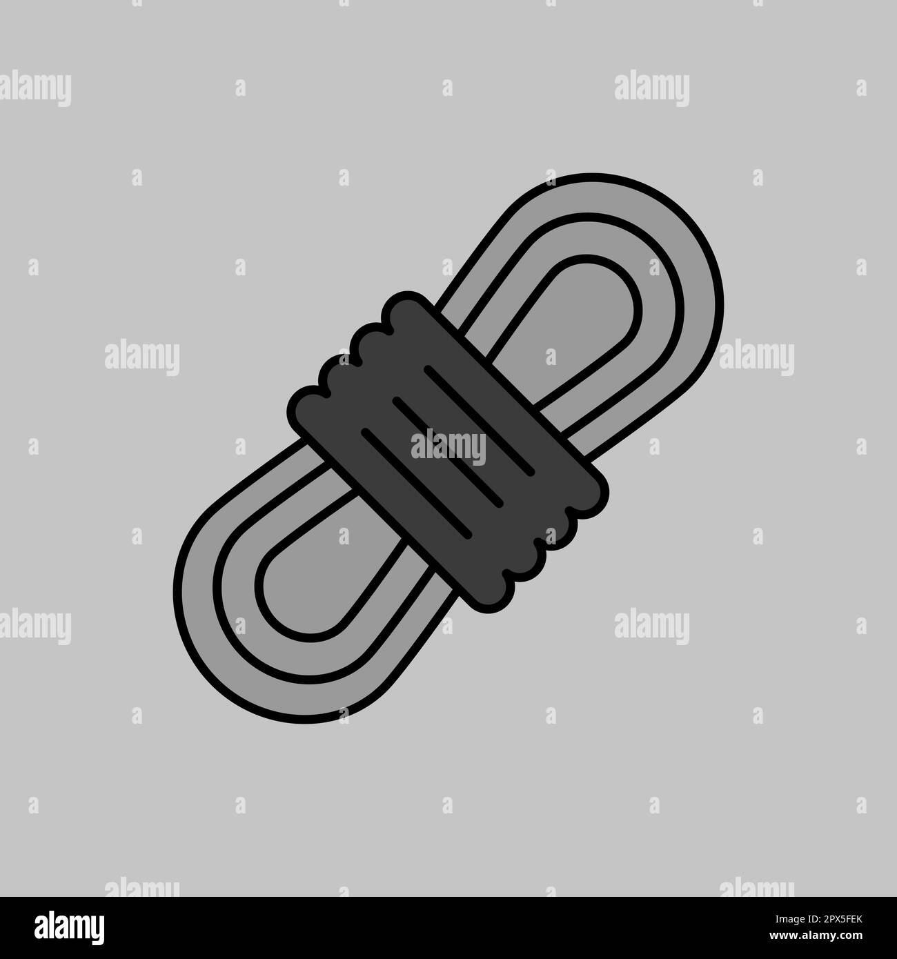 Hiking rope vector isolated grayscale icon. Camping sign. Graph symbol ...