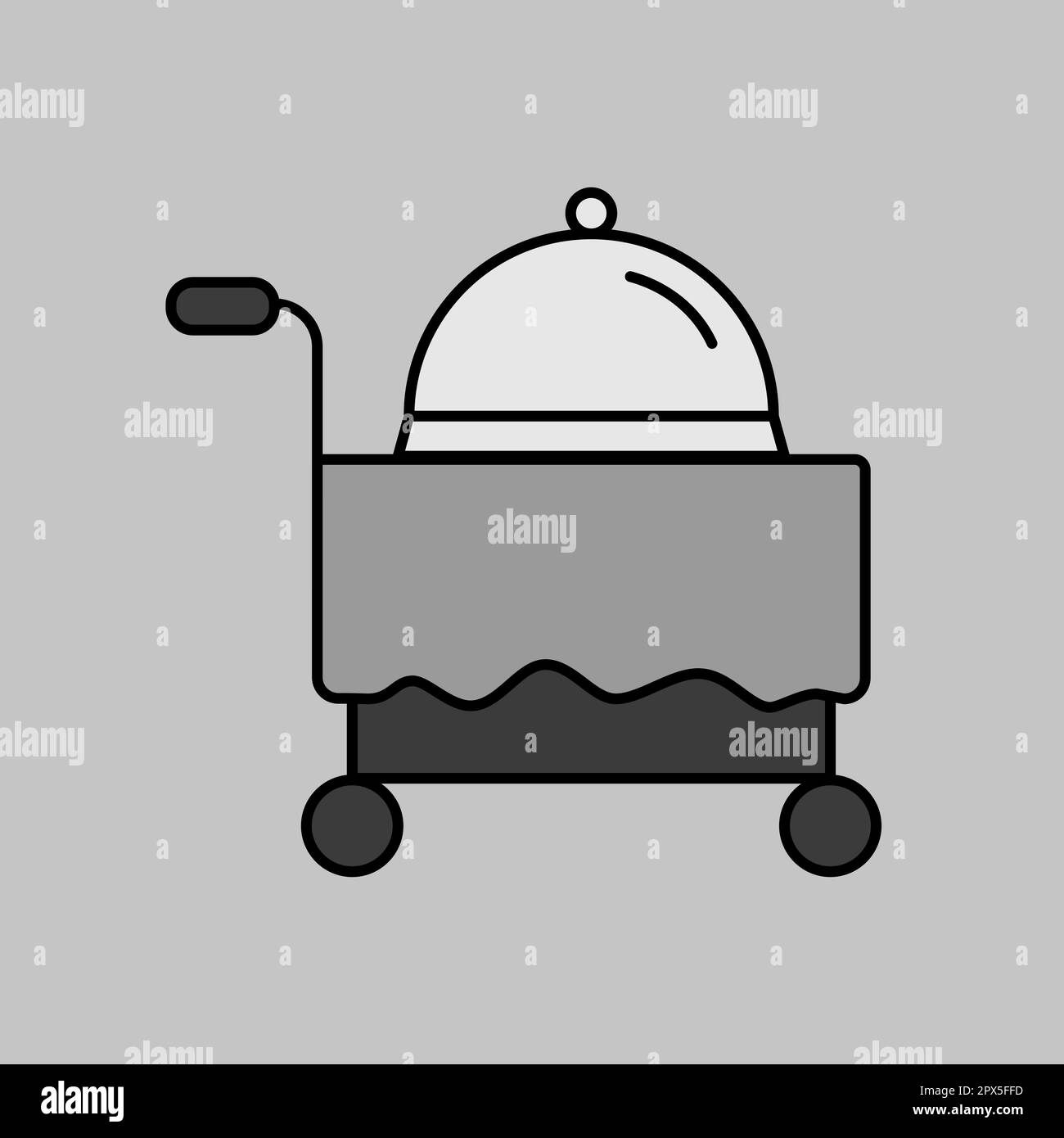 Hotel room service vector isolated grayscale icon. Graph symbol for ...