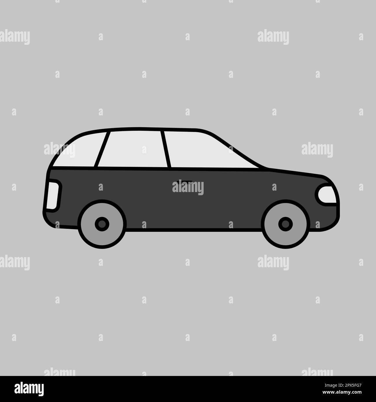 Station wagon grayscale vector icon. Graph symbol for travel and ...