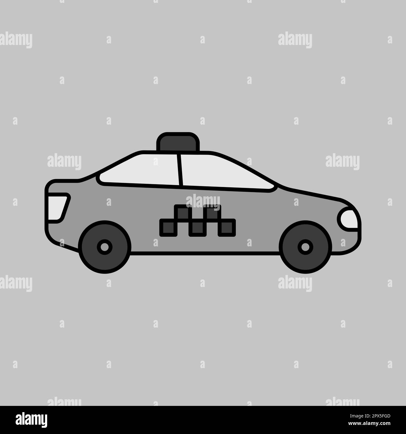 Taxi car grayscale vector isolated icon. Graph symbol for travel and ...