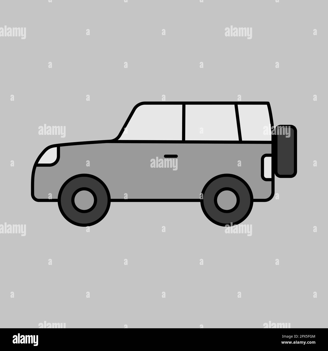 SUV car grayscale vector icon. Graph symbol for travel and tourism web ...