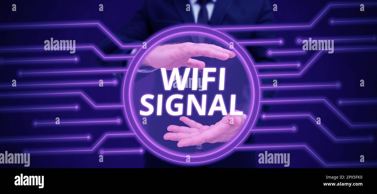 Hand writing sign Wifi Signal, Conceptual photo provide wireless high ...