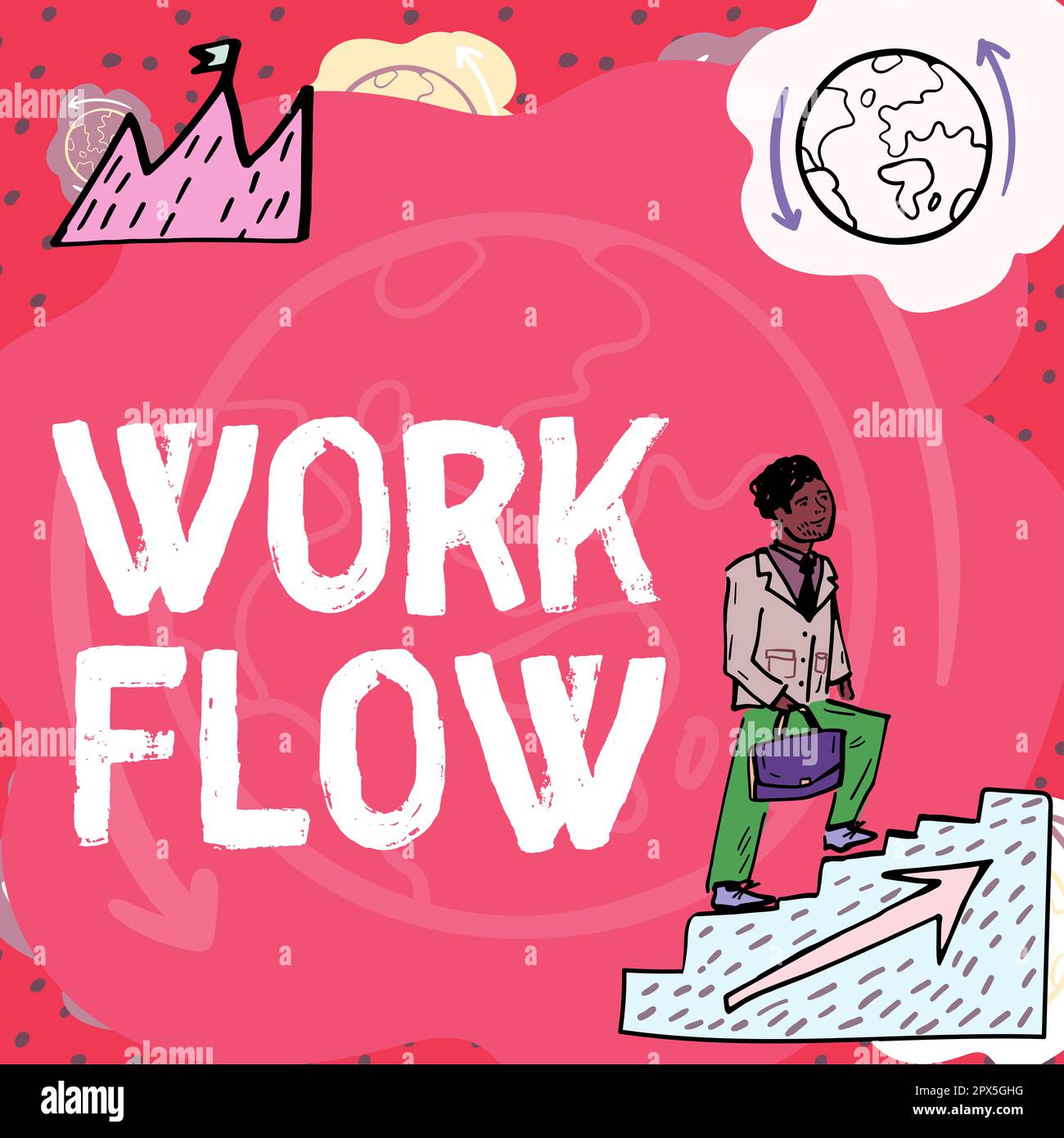 Text sign showing Work Flow, Word Written on Continuity of a certain task to and from an office ...