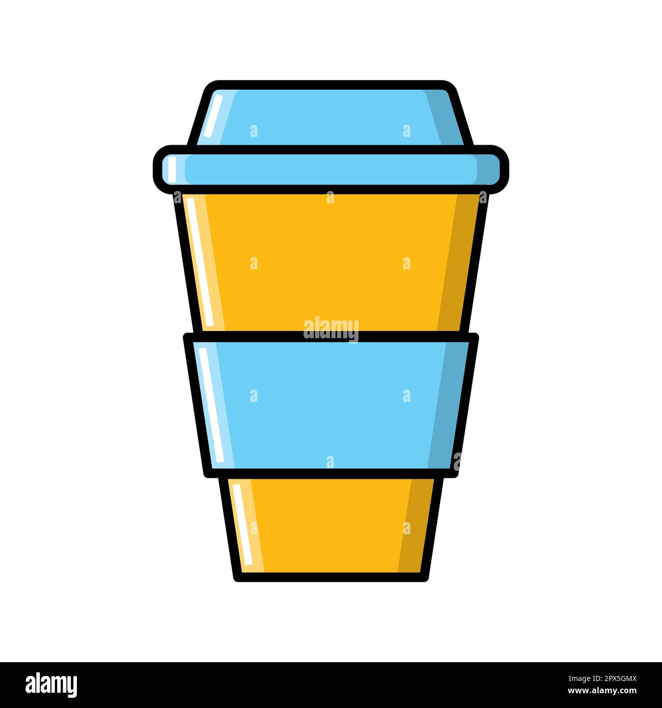 A glass of strong invigorating fragrant quick coffee in a cardboard ...