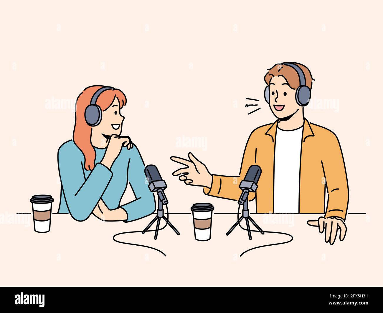 Broadcaster and radio presenter Stock Vector Images - Alamy