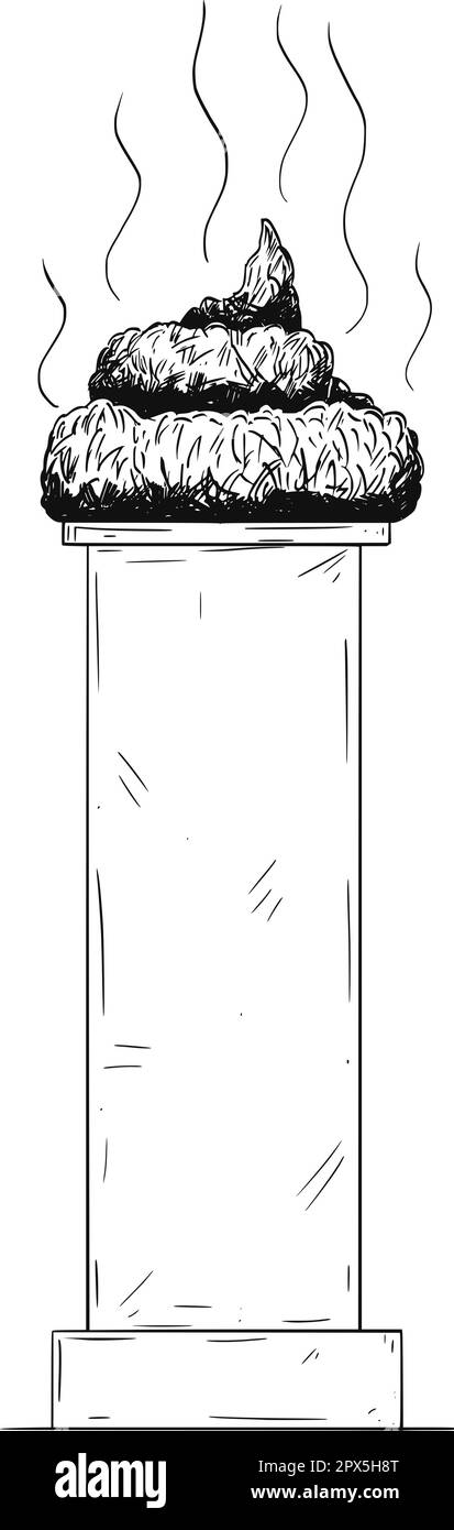 Turd, Shit or Crap on Pedestal, Vector Cartoon Illustration Stock ...