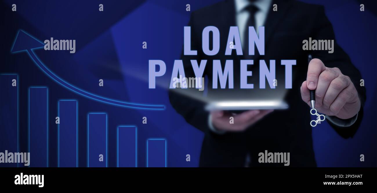 Conceptual caption Loan Payment, Business showcase Something lent or ... Conceptual caption Loan Payment, Business showcase Something lent or ...