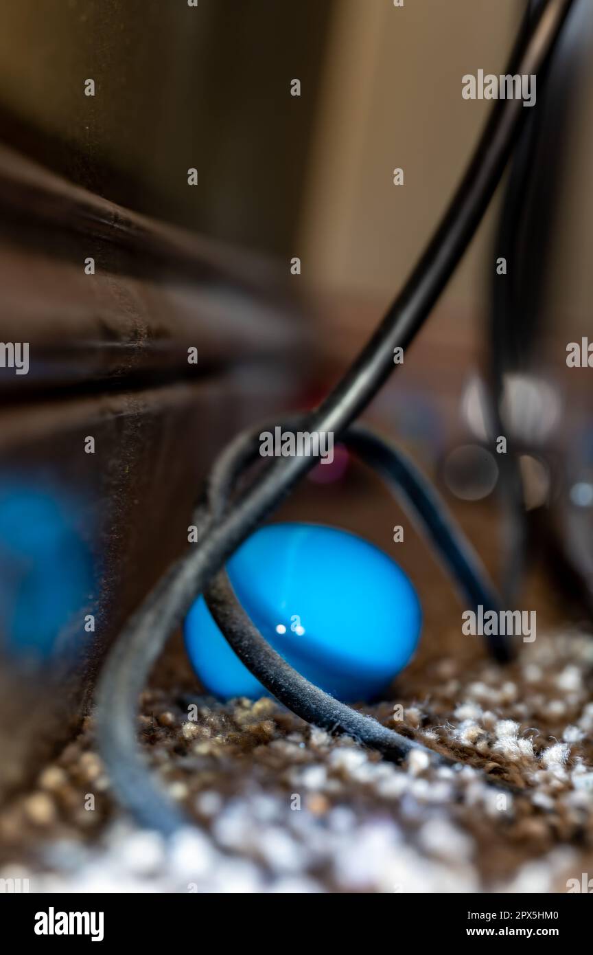 small object dropped behind furniture and trapped between a wall Stock ...