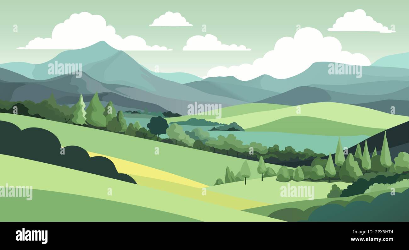 Scottish mountains view Stock Vector Images - Alamy