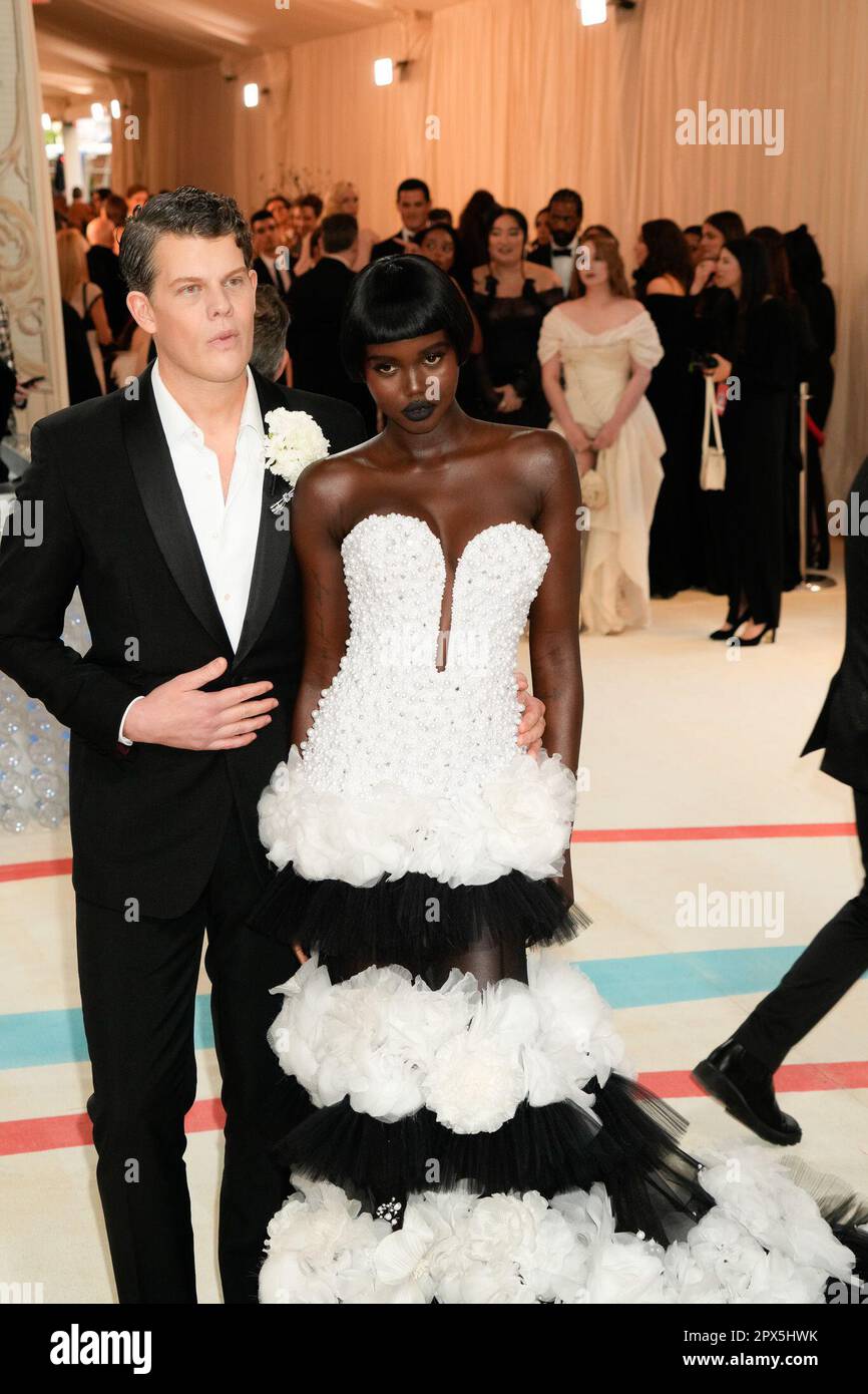 New York, USA. 01st May, 2023. Adut Akech on the red carpet during The 2023 Met Gala honoring ...