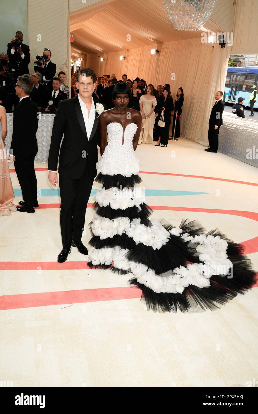 New York, USA. 01st May, 2023. Adut Akech on the red carpet during The 2023 Met Gala honoring ...
