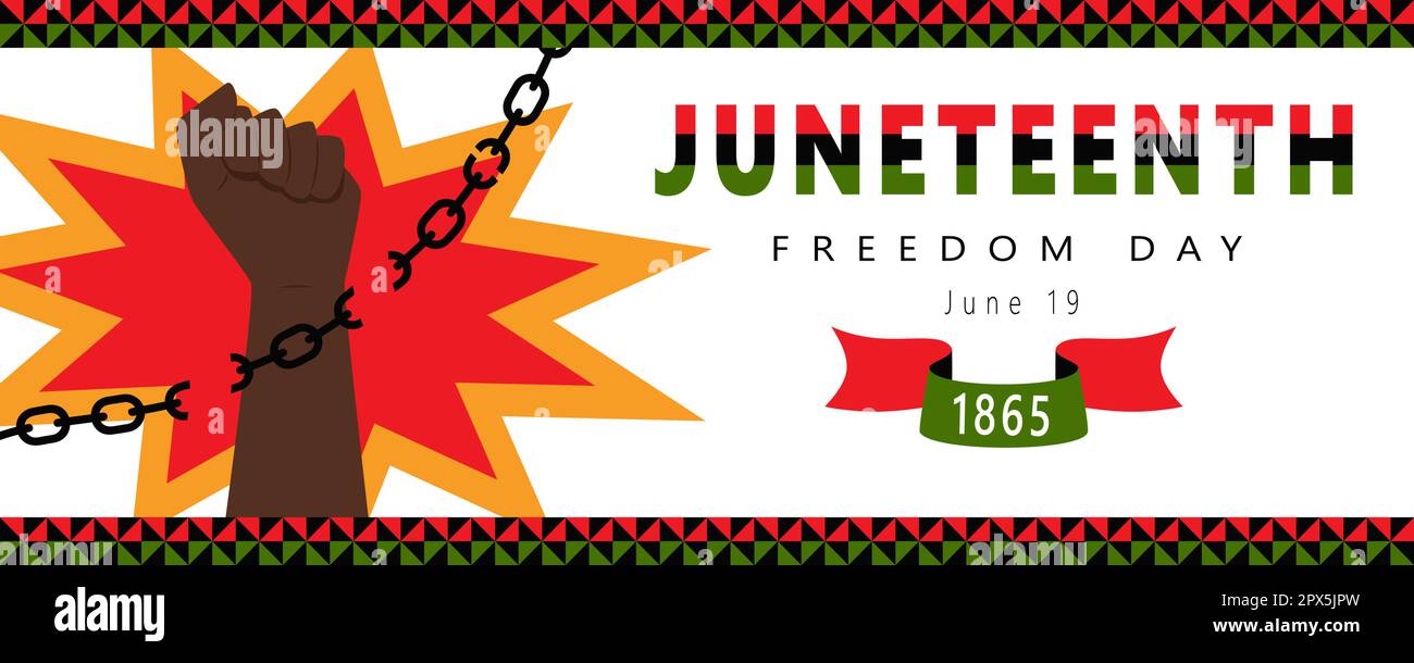 A Banner With A Raised Fist Breaking Chains. The Symbol Of The African ...