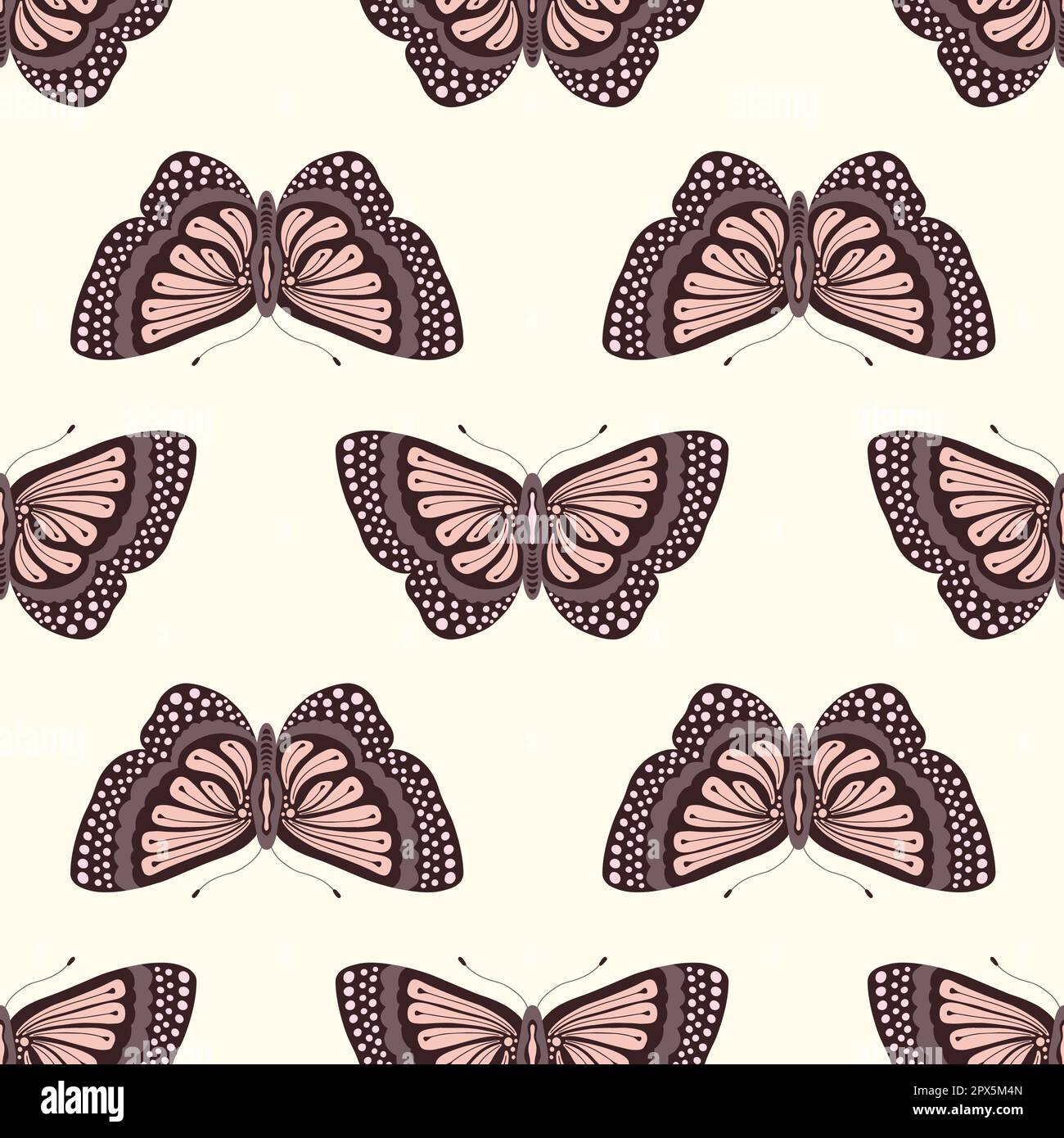 Butterfly pattern background. Vector seamless repeat of pretty ...
