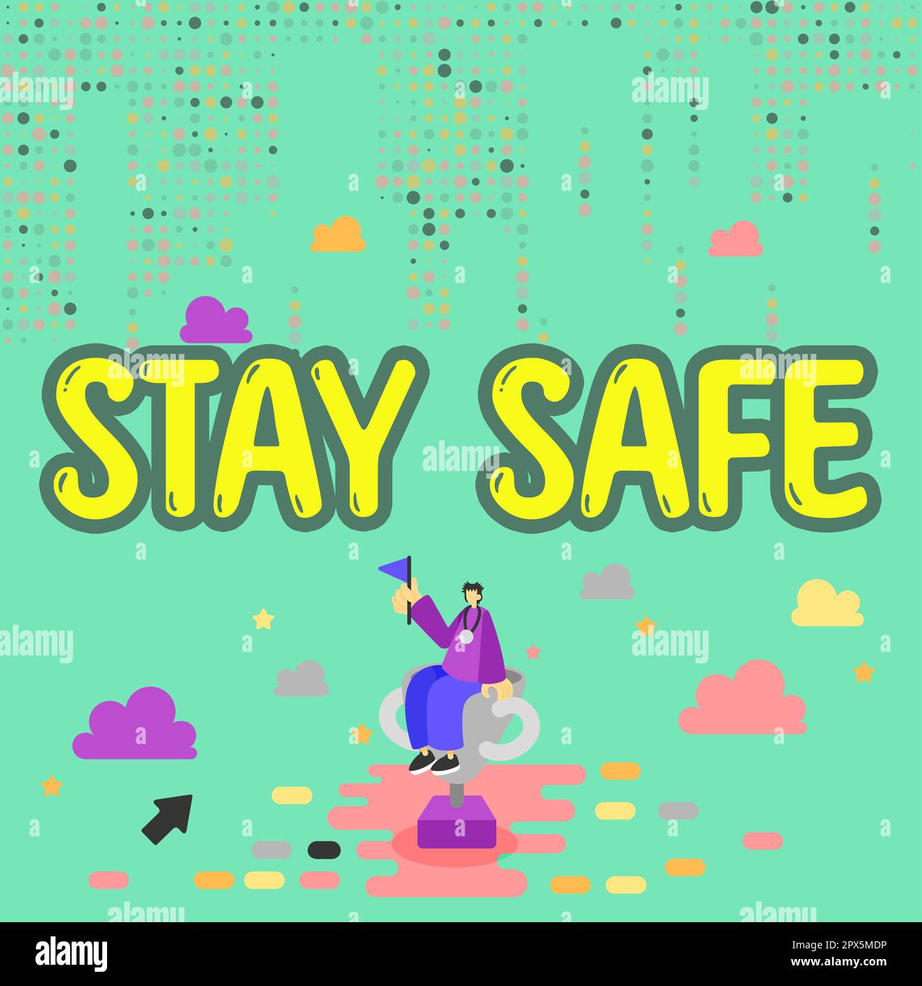 Conceptual caption Stay Safe, Internet Concept secure from threat of ...