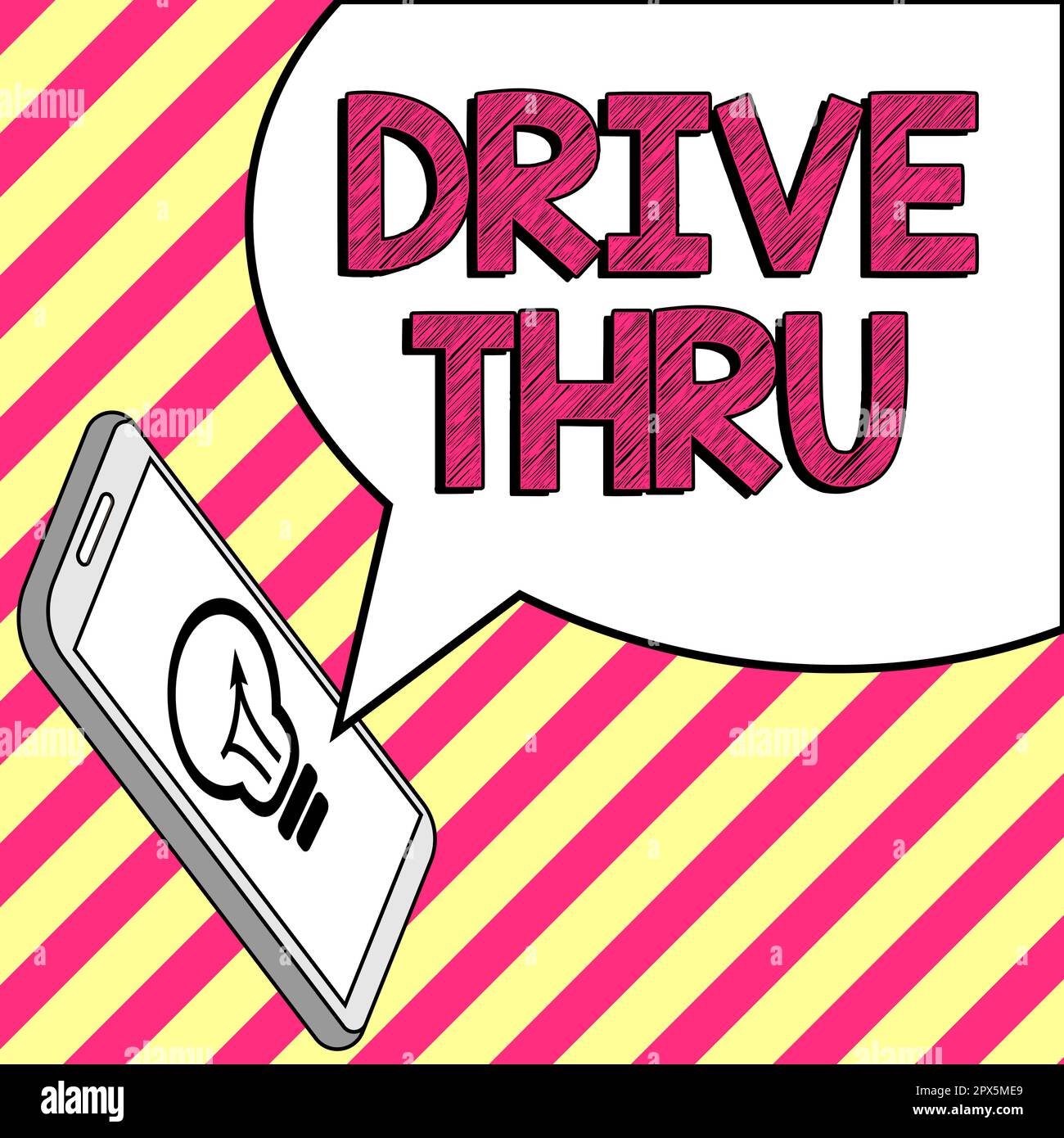 Handwriting text Drive Thru, Word Written on place where you can get ...