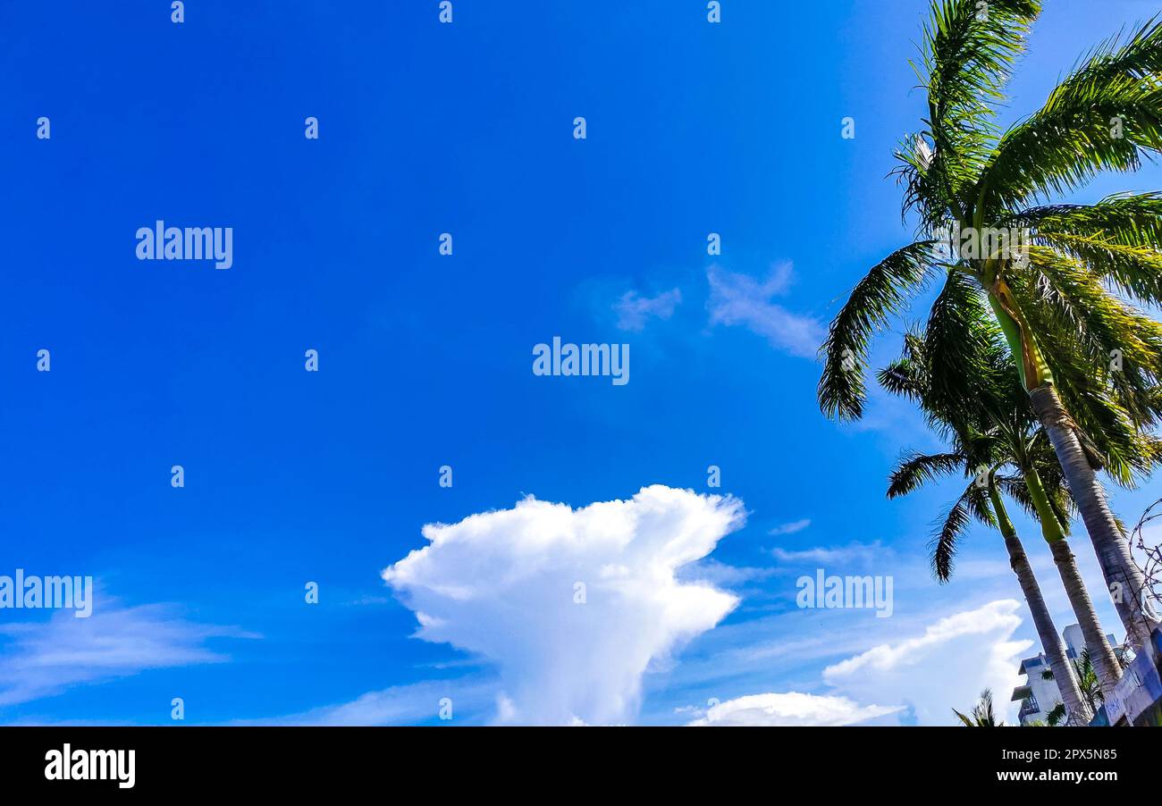 Explosive cloud formation cumulus clouds in the sky in Playa del Carmen ...