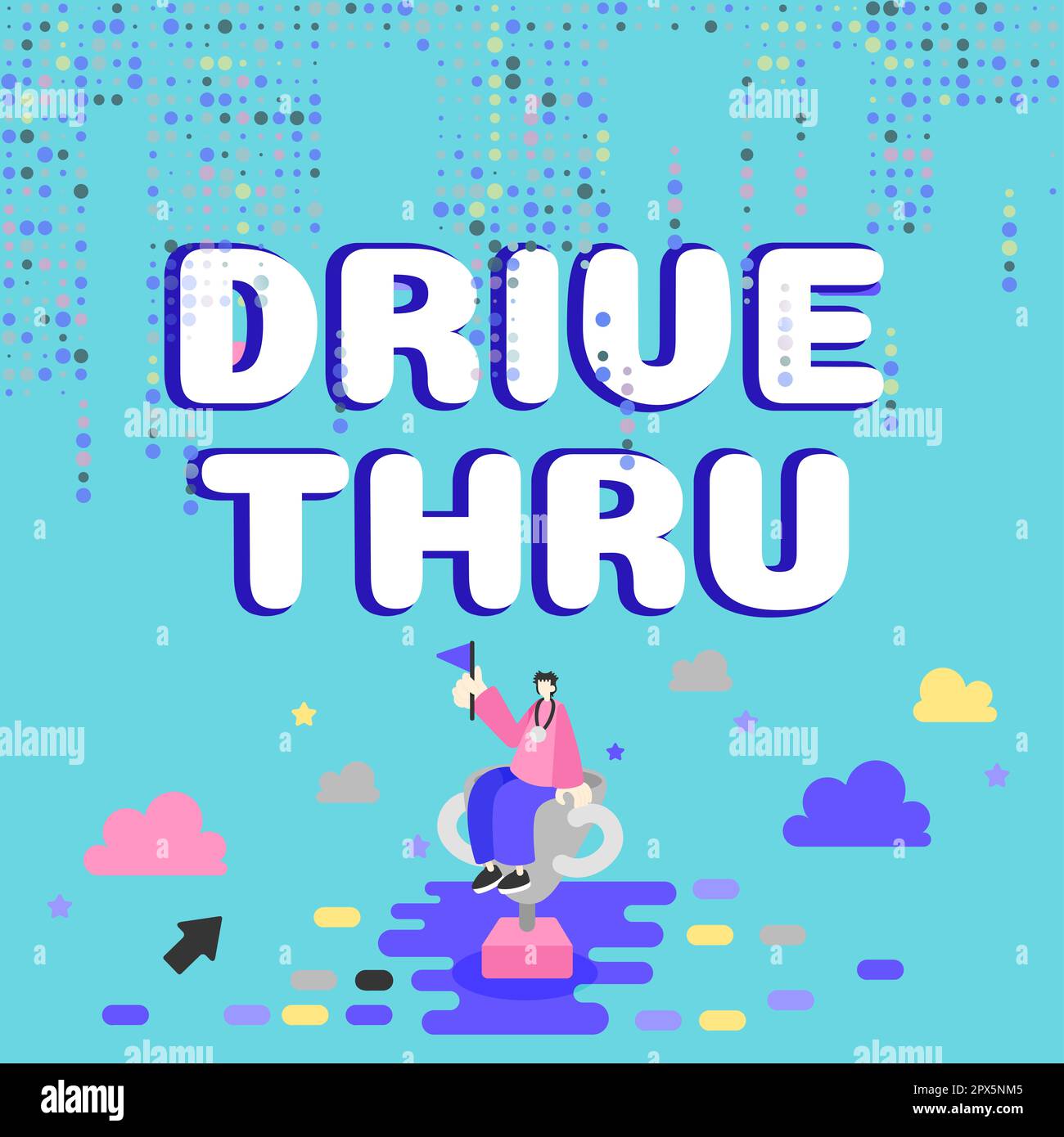 Writing displaying text Drive Thru, Business concept place where you ...