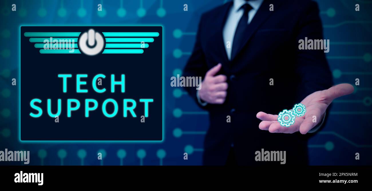 Sign displaying Tech Support, Business concept Assisting individuals ...