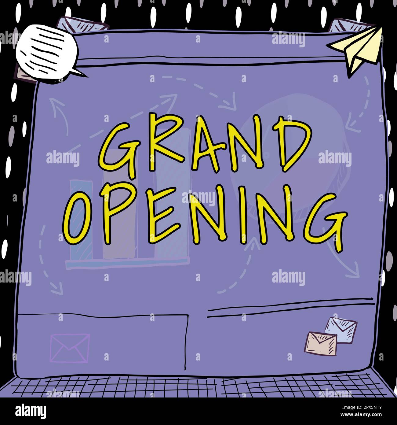 Text caption presenting Grand Opening, Word for Ribbon Cutting New ...