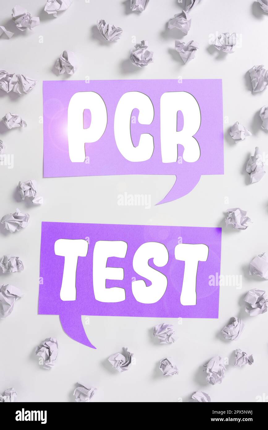 Hand writing sign Pcr Test, Business approach qualitative detection of ...