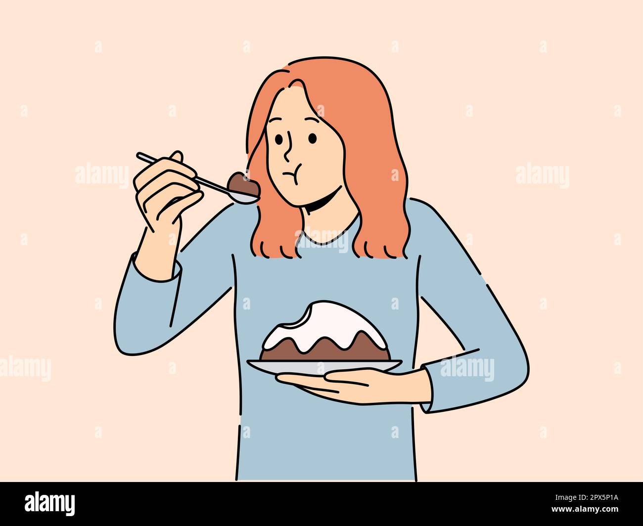 Woman eating cake feeling guilty. Frustrated girl cheat on diet enjoy ... Woman eating cake feeling guilty. Frustrated girl cheat on diet enjoy ...