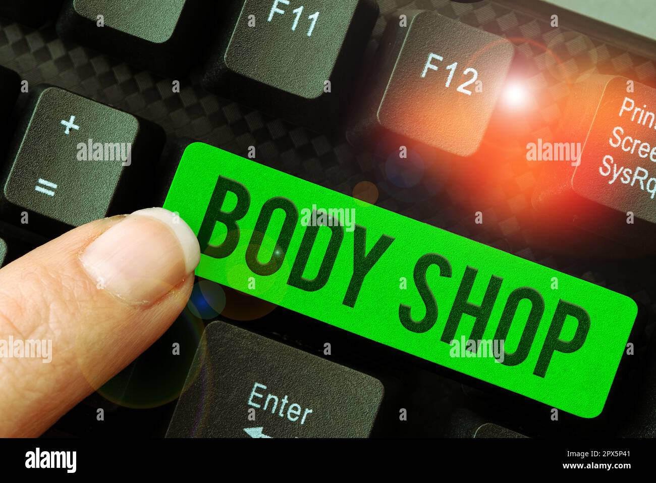 Sign displaying Body Shop, Business showcase a shop where automotive ...