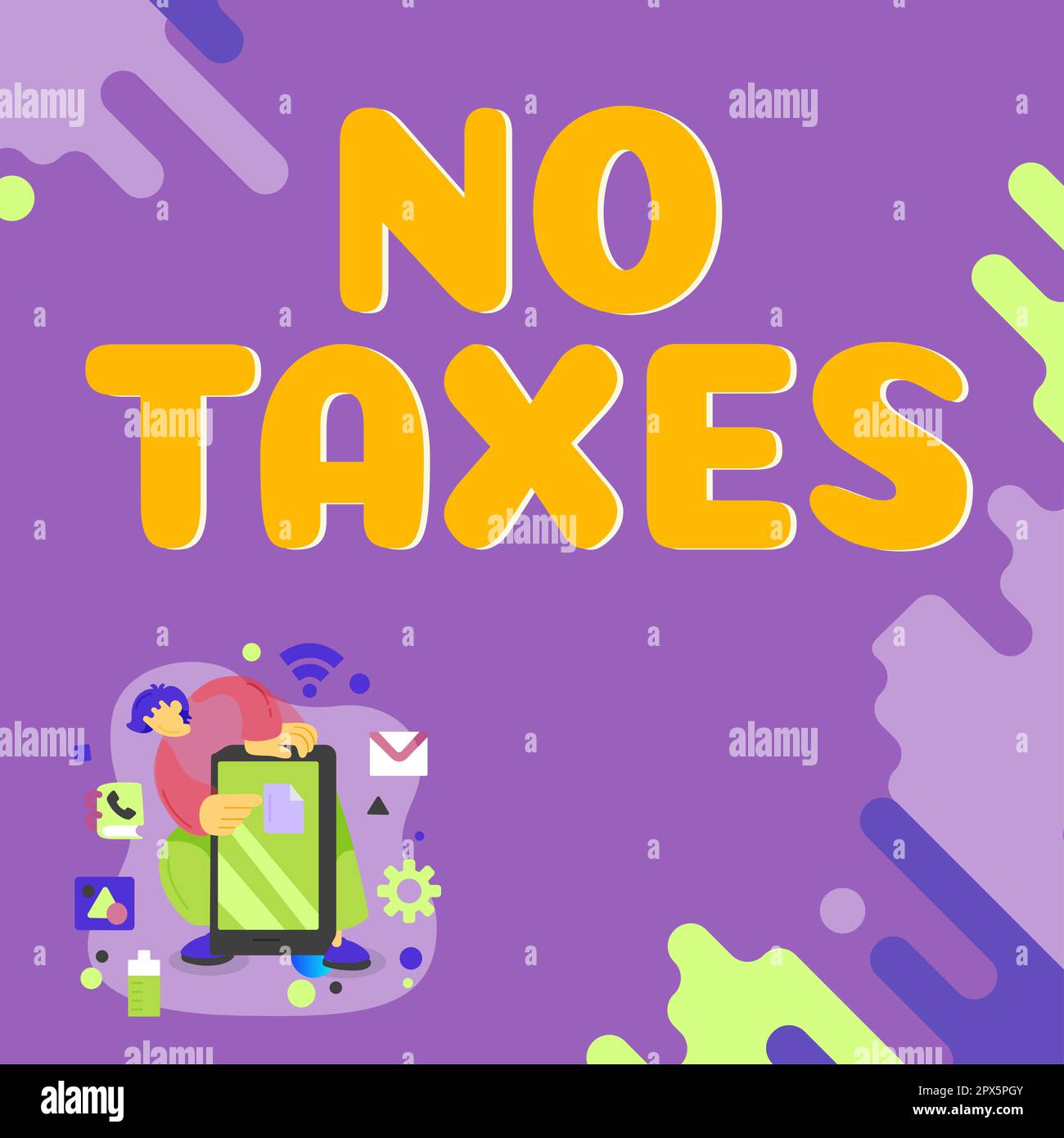 Conceptual caption No Taxes, Business overview certain types of goods ...