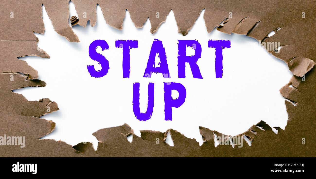 Text caption presenting Start Up, Internet Concept in the early process ...
