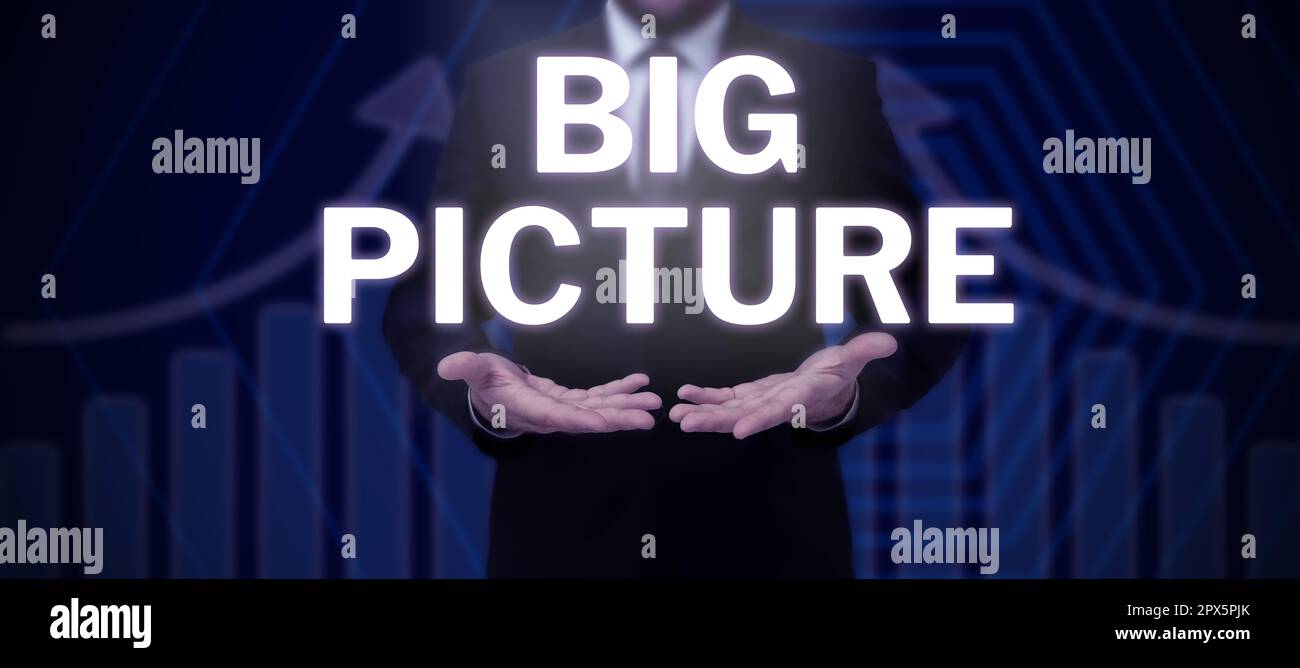 Text sign showing Big Picture, Business concept most important facts ...