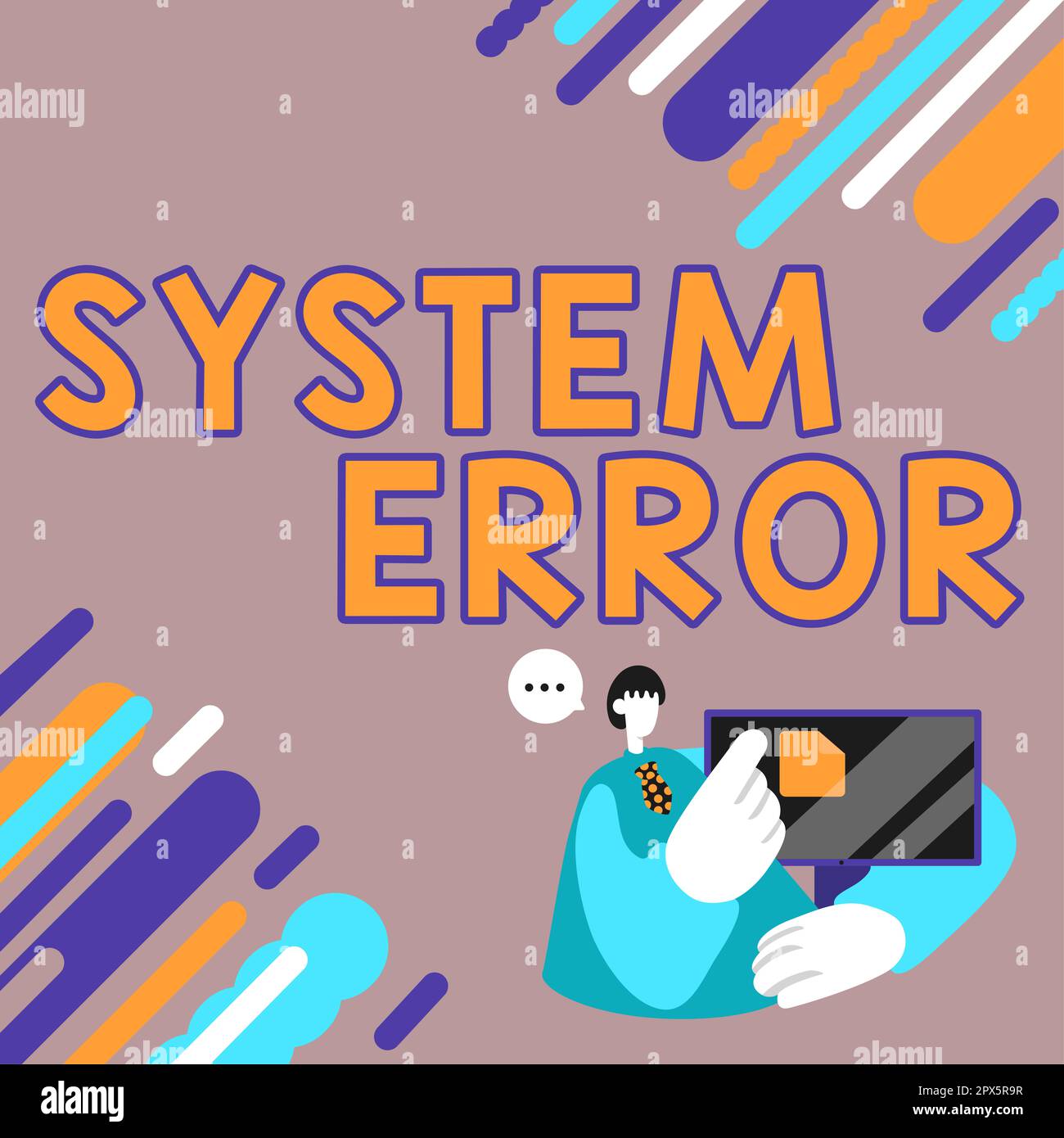 Conceptual display System Error, Word for Technological failure ...