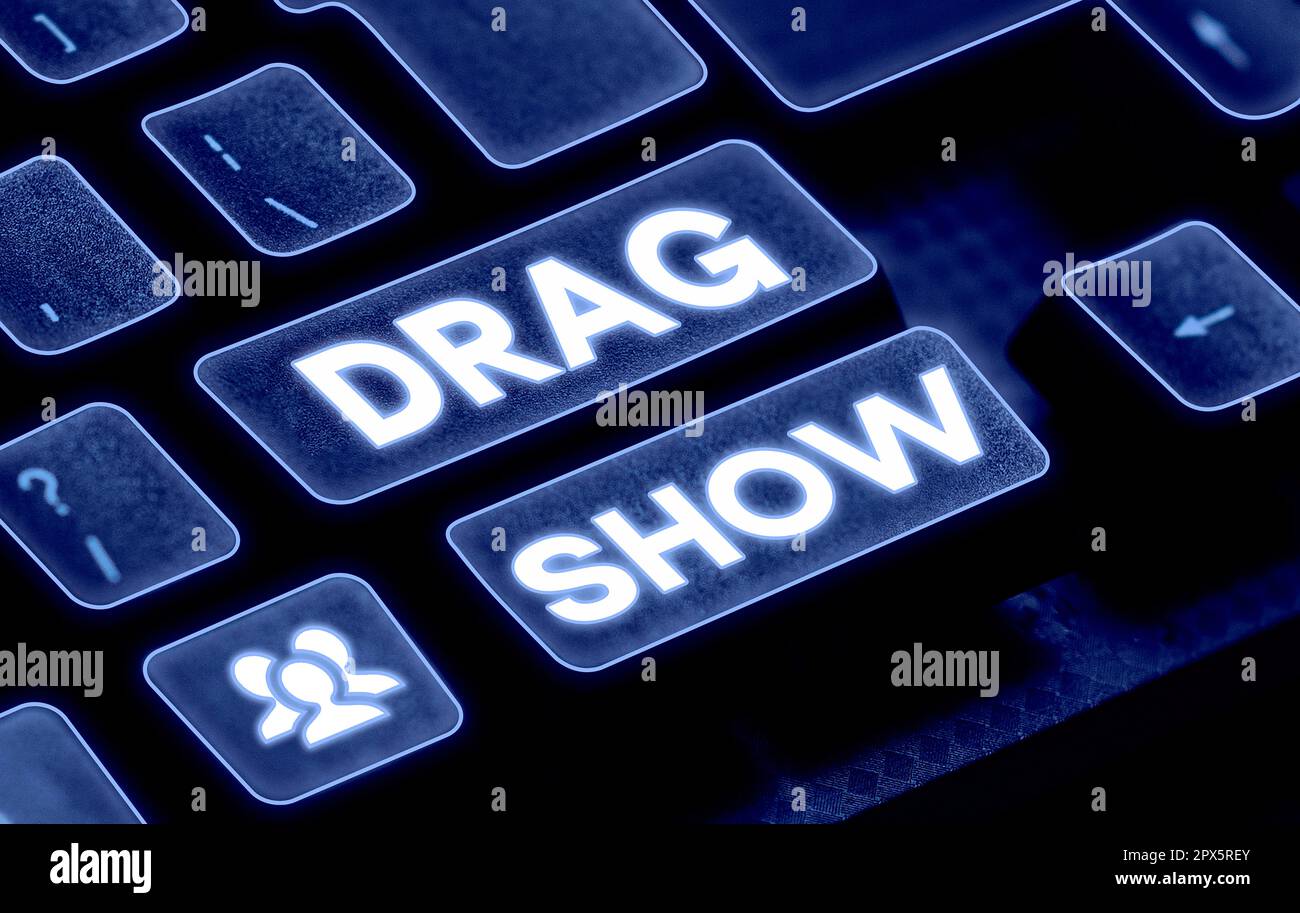 Text showing inspiration Drag Show, Word for competitive event where ...