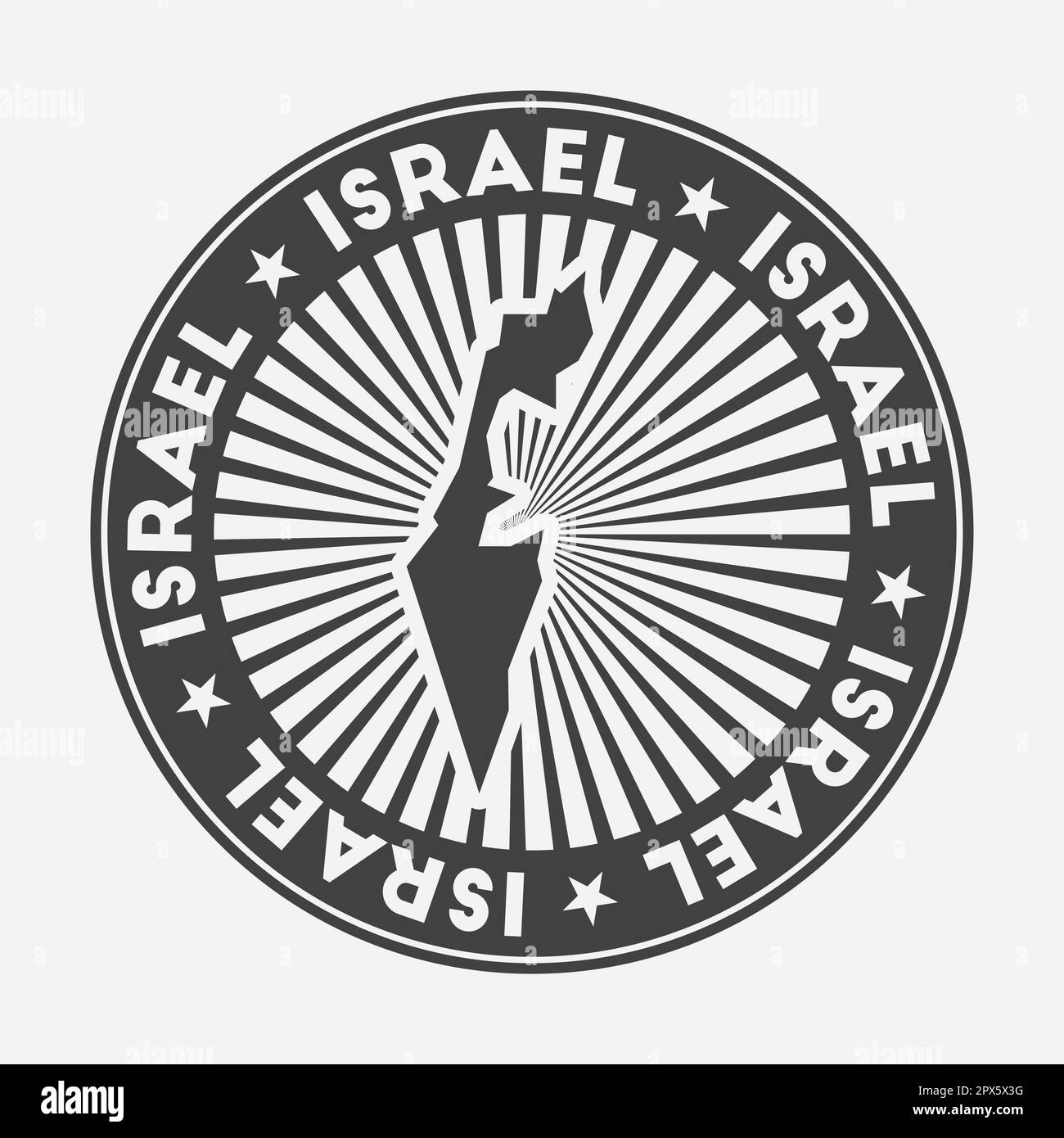Israel round logo. Vintage travel badge with the circular name and map ...