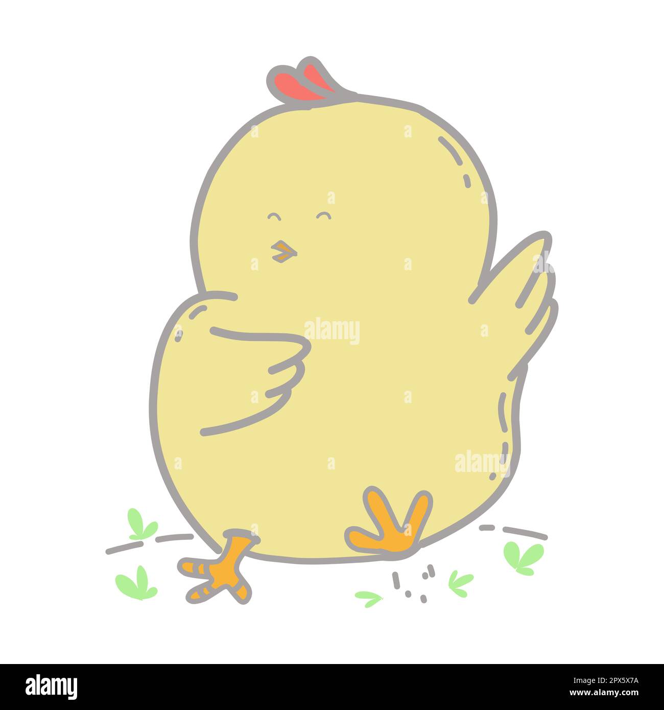Illustration of cute yellow chick cartoon, happy. Suitable for stickers ...