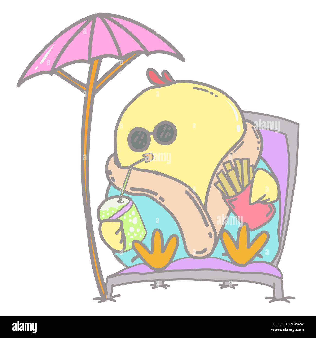 Cartoon sunbathing Cut Out Stock Images & Pictures - Alamy