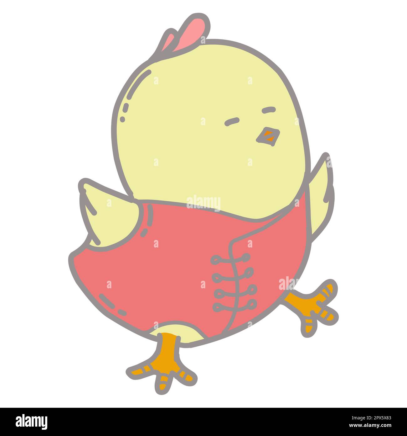 Illustration of cute yellow chick cartoon, happy. Suitable for stickers ...