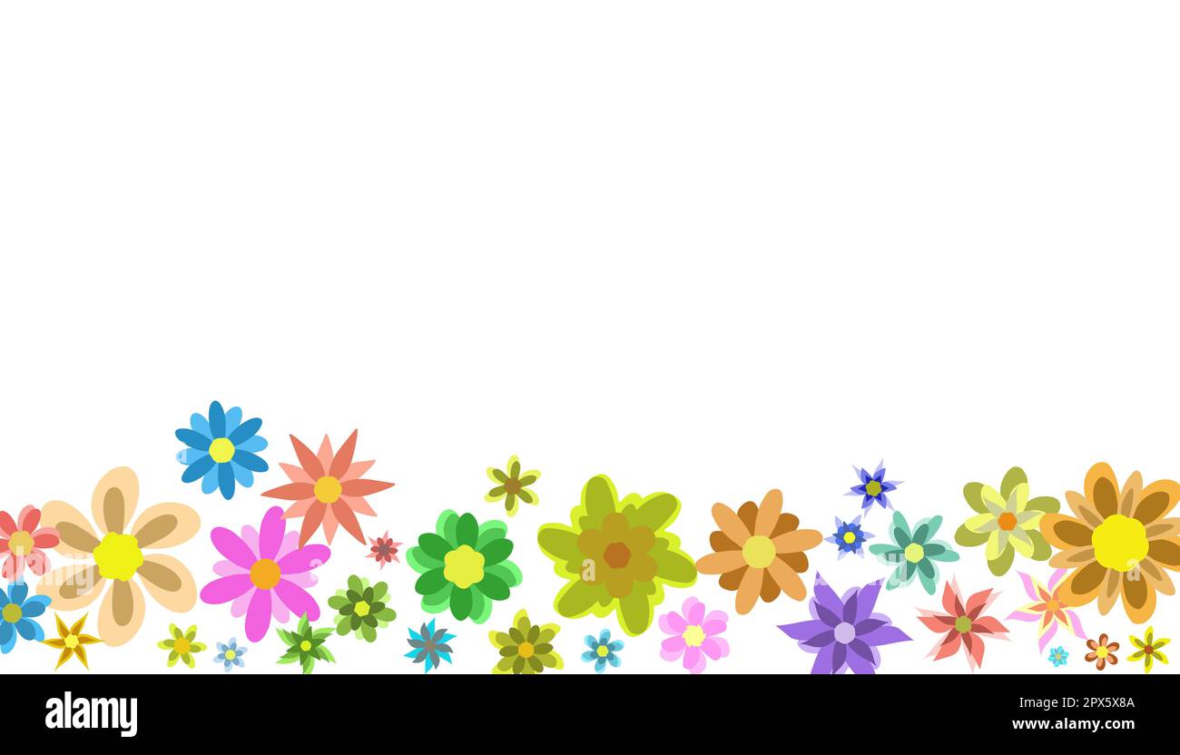 Background illustration with colorful floral plants. Perfect for ...